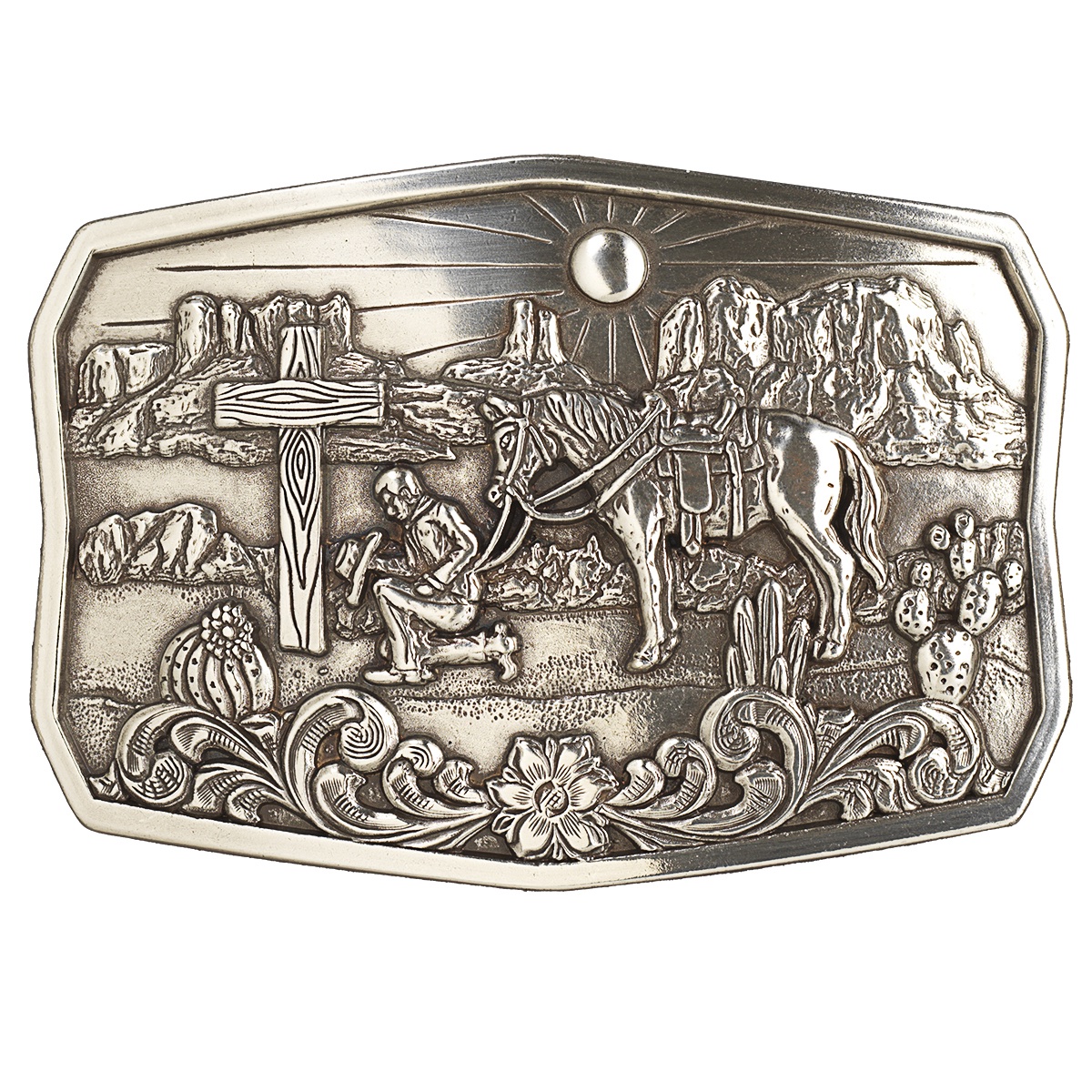 Nocona Praying Cowboy Belt Buckle 37909 - OUTLAWS WESTERN WEAR